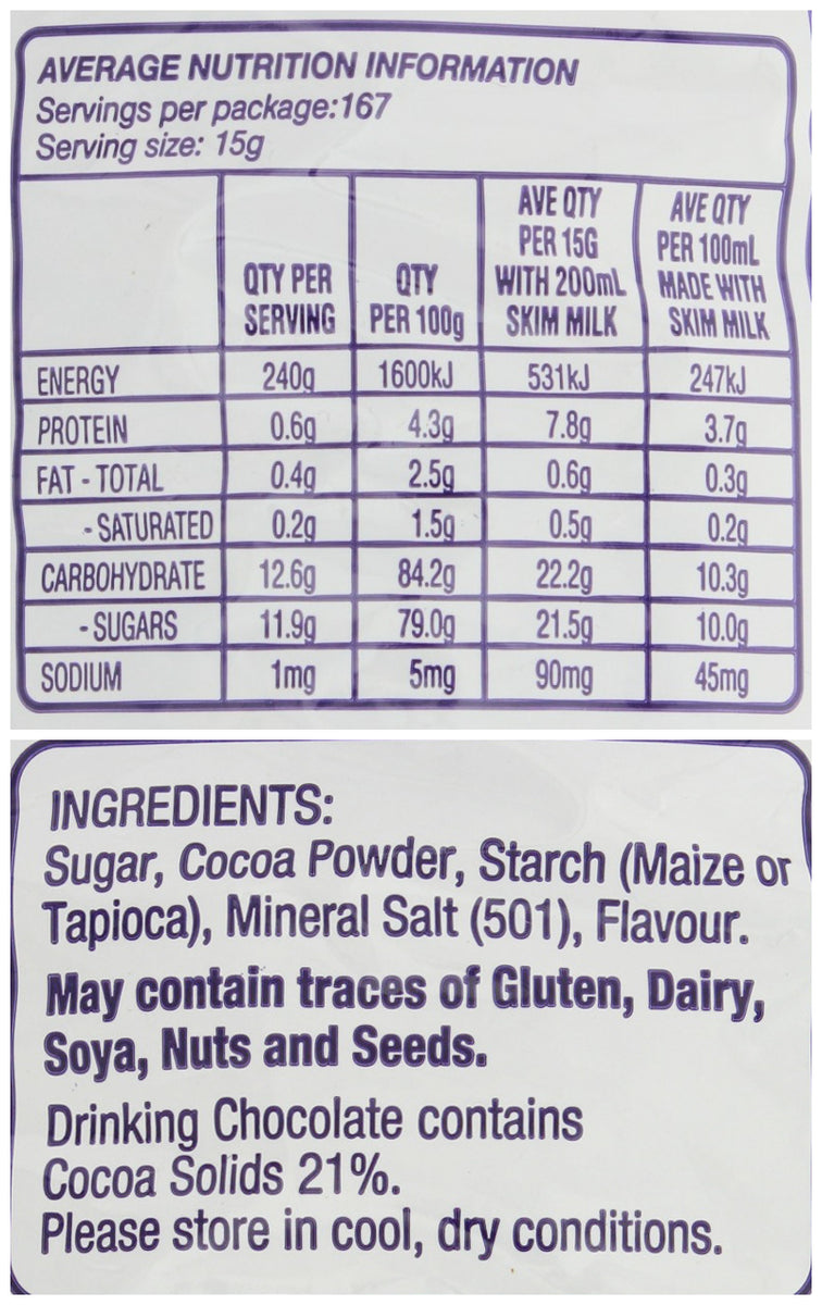 Chocolate Powder 2.5KG/Bag 2Bag/Carton 巧克力粉 – hiya nz